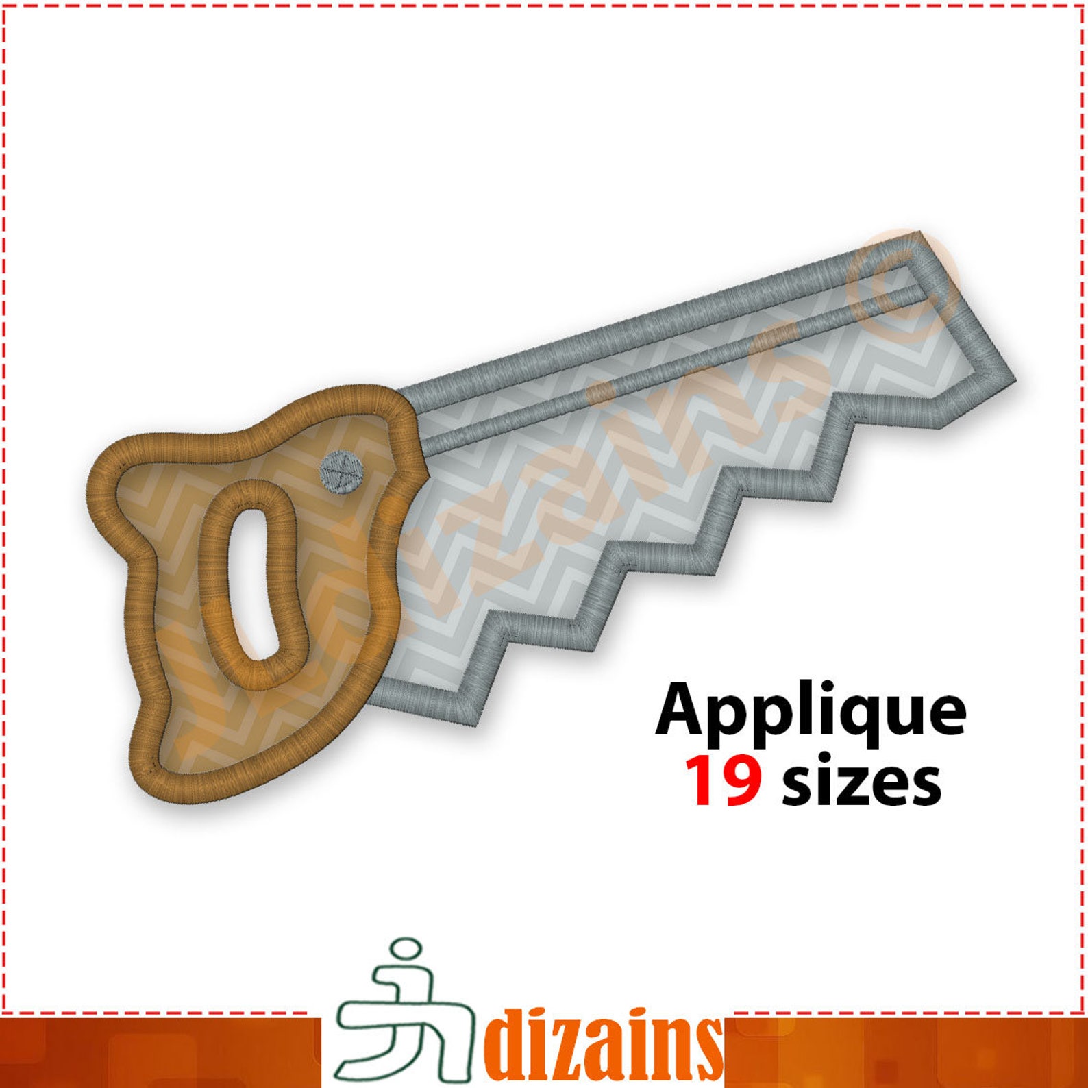 Saw Applique Design. Saw Embroidery Design. Handsaw Embroidery. Handsaw ...