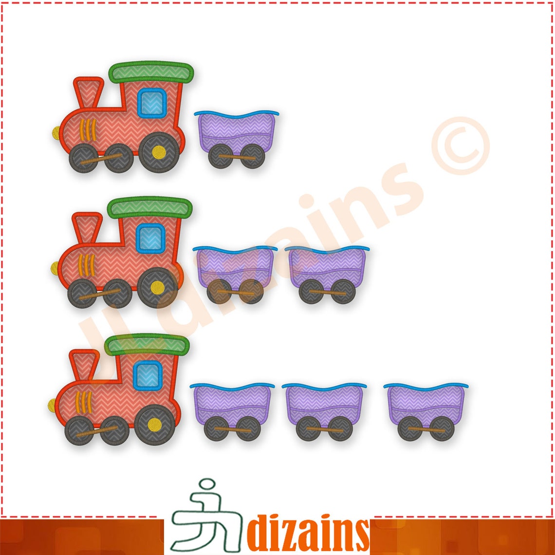 Train Applique Embroidery Design. Train Embroidery Design. | Etsy