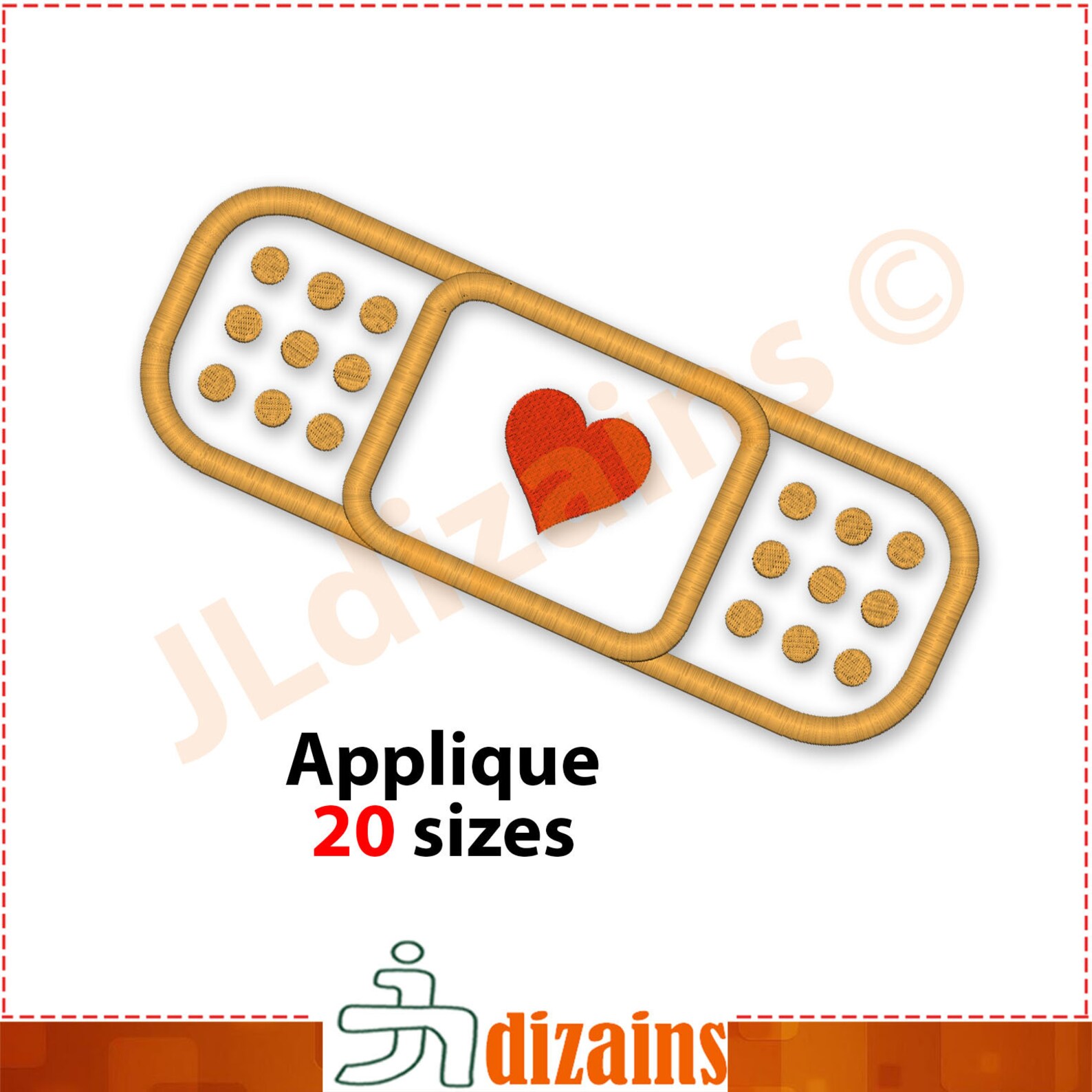 Bandage Applique Embroidery Design. Bandage Embroidery Design. - Etsy