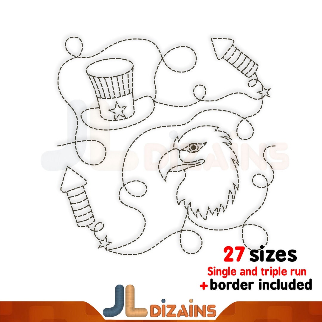 4th July Quilt Block Machine Embroidery Design. Independence Day Quilt ...