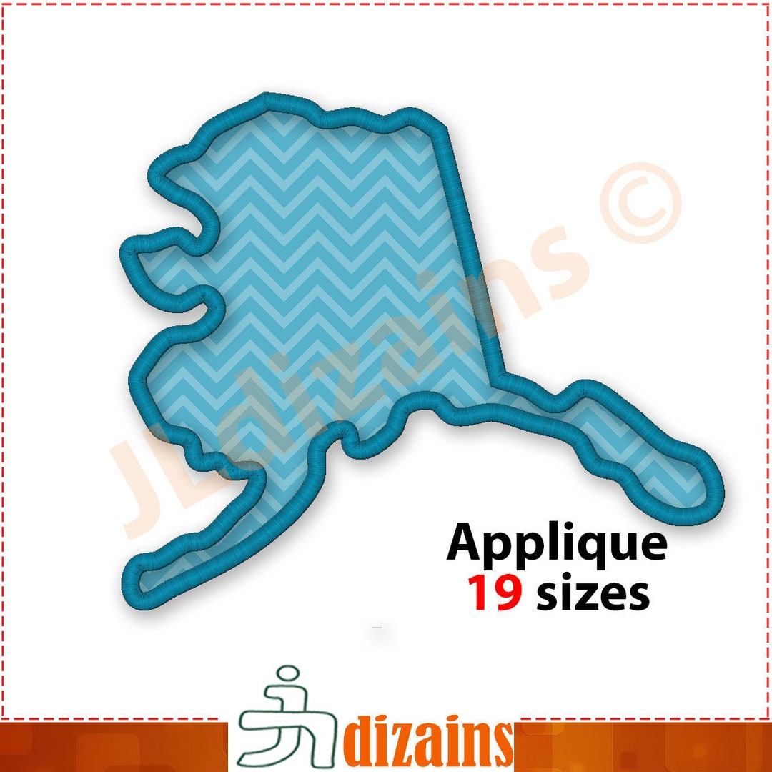 Alaska State Applique Embroidery Design. Machine Embroidery Design ...
