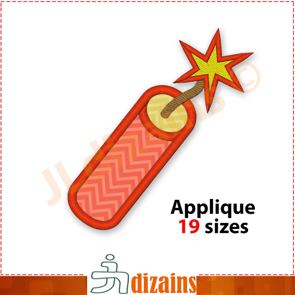 Dynamite Applique Design. Dynamite Embroidery Design. TNT - Etsy