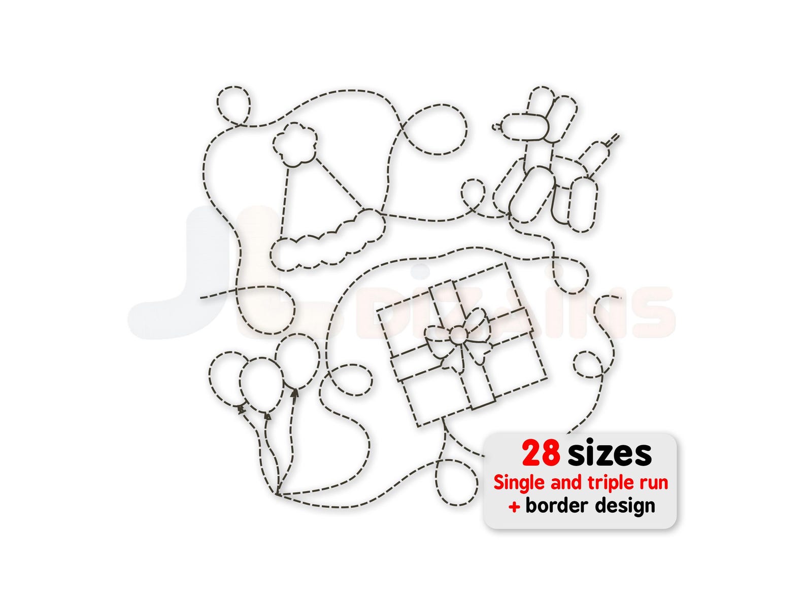Birthday Quilt Block Machine Embroidery Design. Birthday Quilt Block ...