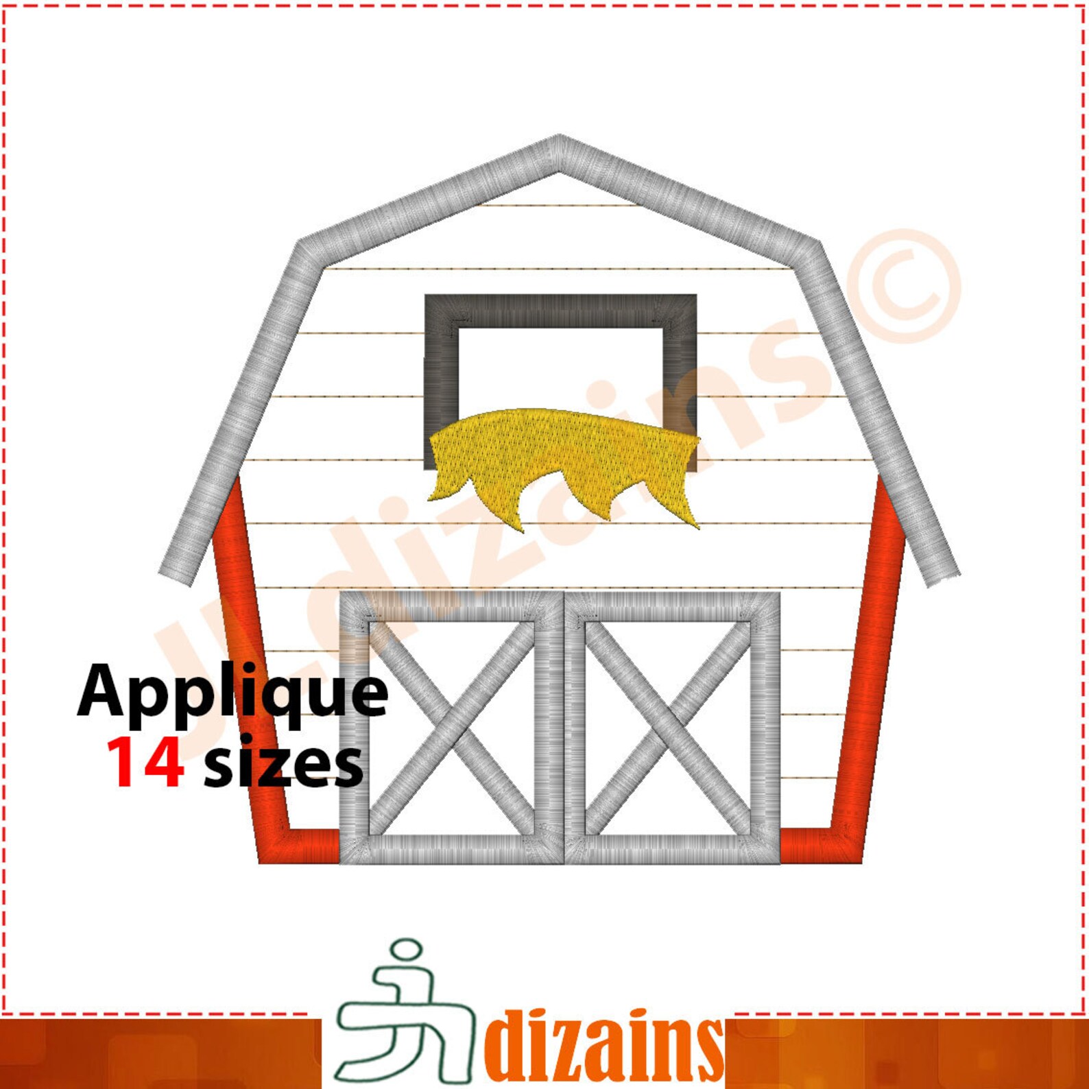 Barn Applique Design. Barn Embroidery Design. Embroidery - Etsy