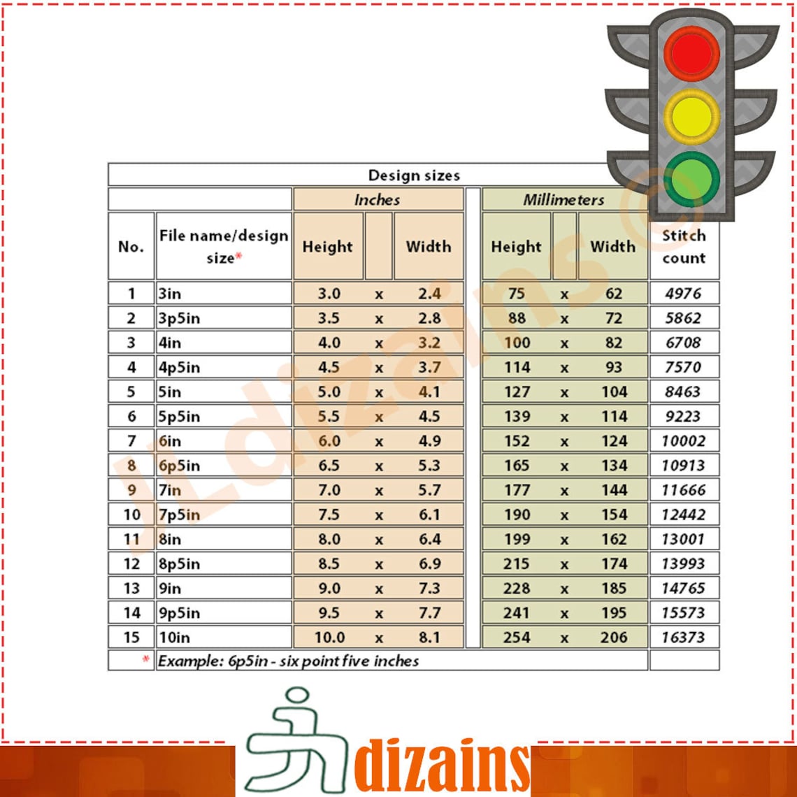 Traffic Lights Applique Design. Traffic Light Embroidery | Etsy