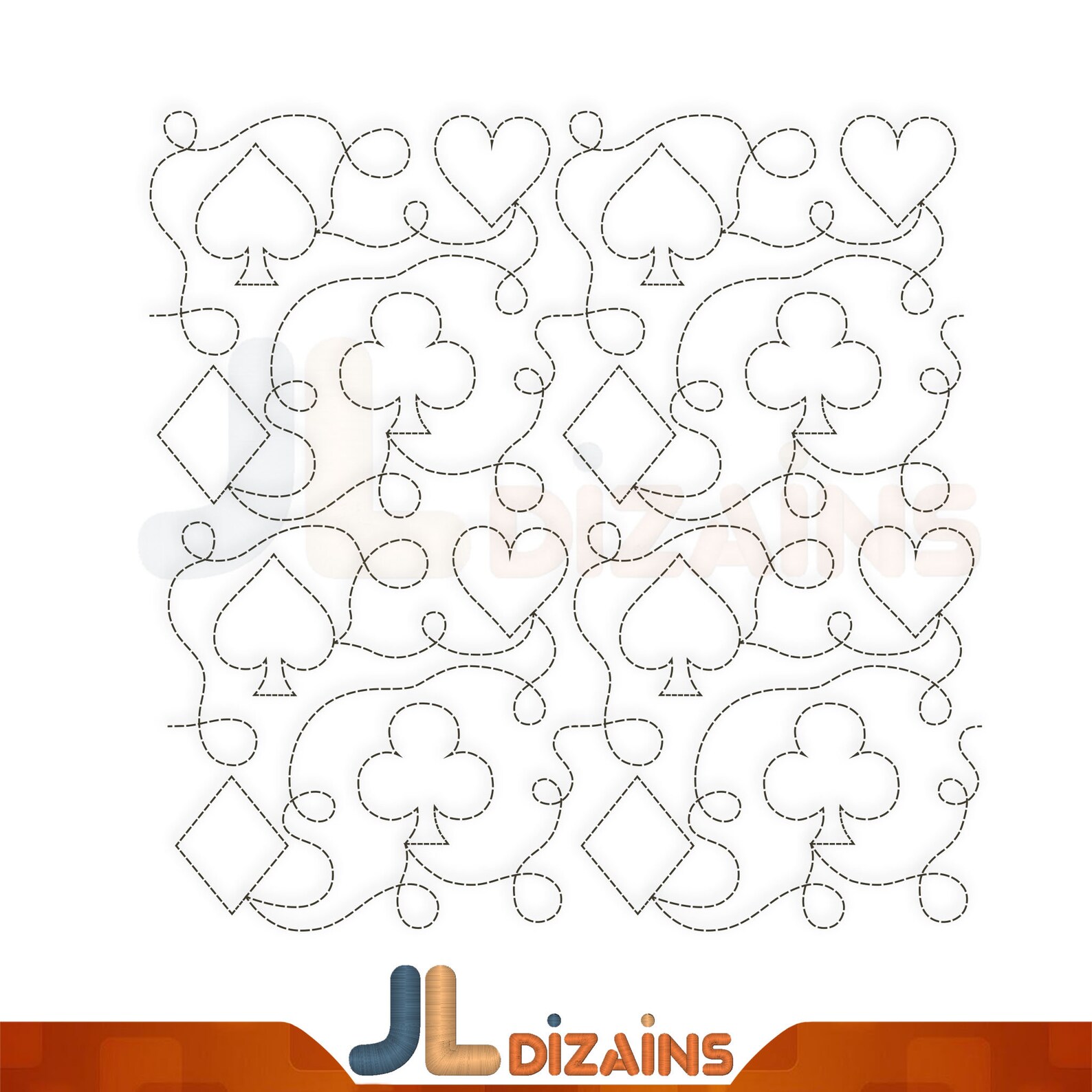 Card Suits Quilting Embroidery Design. Card Suits Quilt Block ...