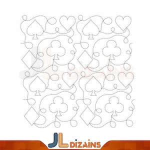 Card Suits Quilting Embroidery Design. Card Suits Quilt Block ...