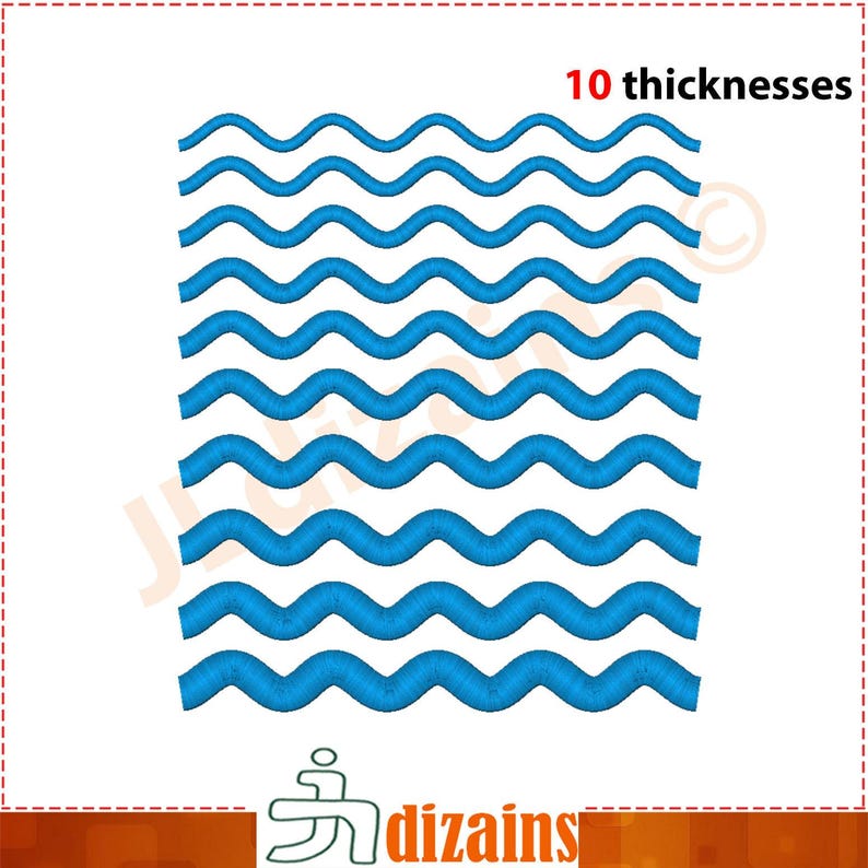 Wavy Line Embroidery Design. Simple Wavy Line Machine Embroidery Design ...