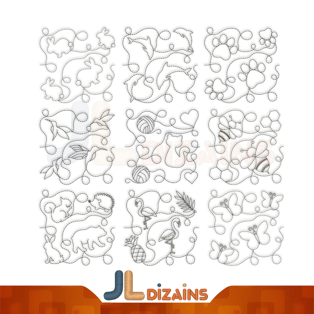 Quilting Embroidery Designs. Animal Quilting Embroidery Patterns. Edge ...