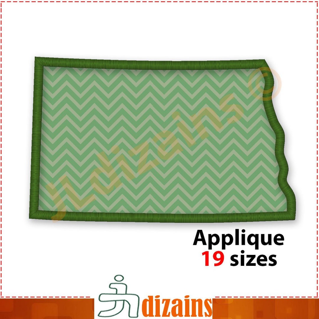 North Dakota State Applique Embroidery Design. North Dakota Machine ...