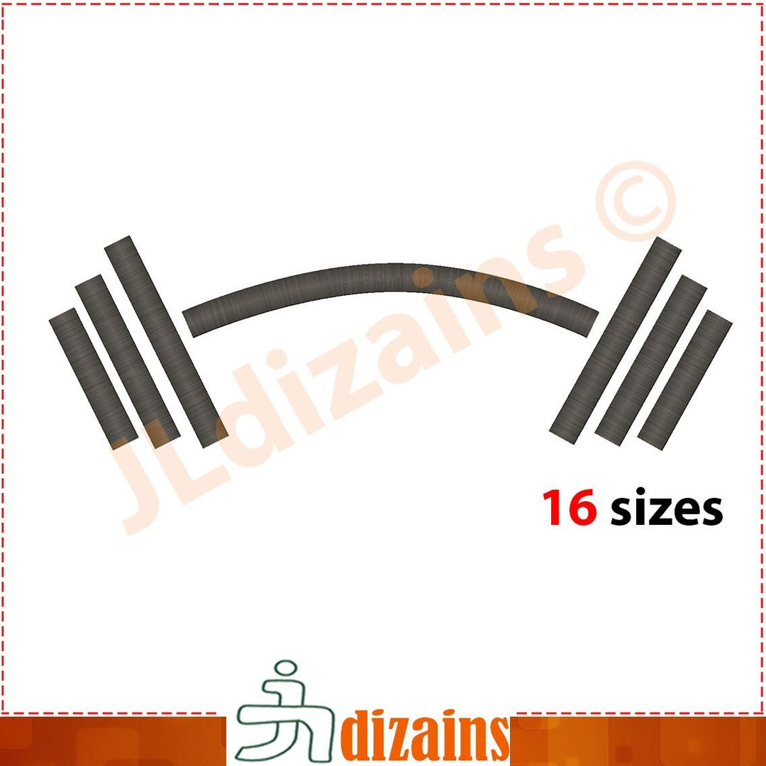 Barbell Embroidery Design. Embroidery Designs Barbell. Embroidery ...
