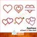 Heart Embroidery Applique Design Set. Split Heart Applique. Arrow Heart ...