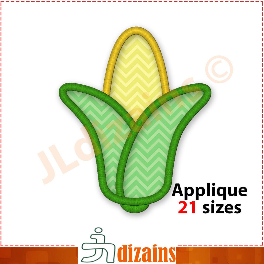 Corn Cob Applique Design. Corn Cob Embroidery Design. Applique ...