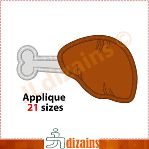 Ham Applique Design. Ham Embroidery Design. Ham Hock Applique. Pork ...