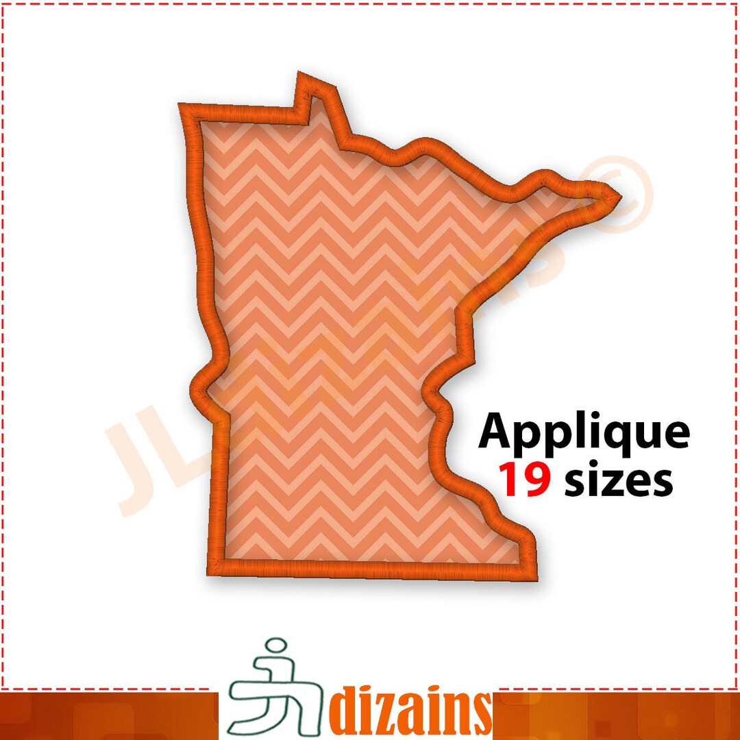 Minnesota State Applique Embroidery Design. Machine Embroidery Design ...