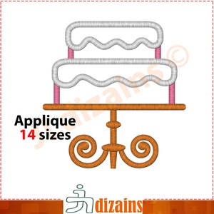Cake Applique Design. Cake Embroidery Design. Wedding Cake Embroidery ...