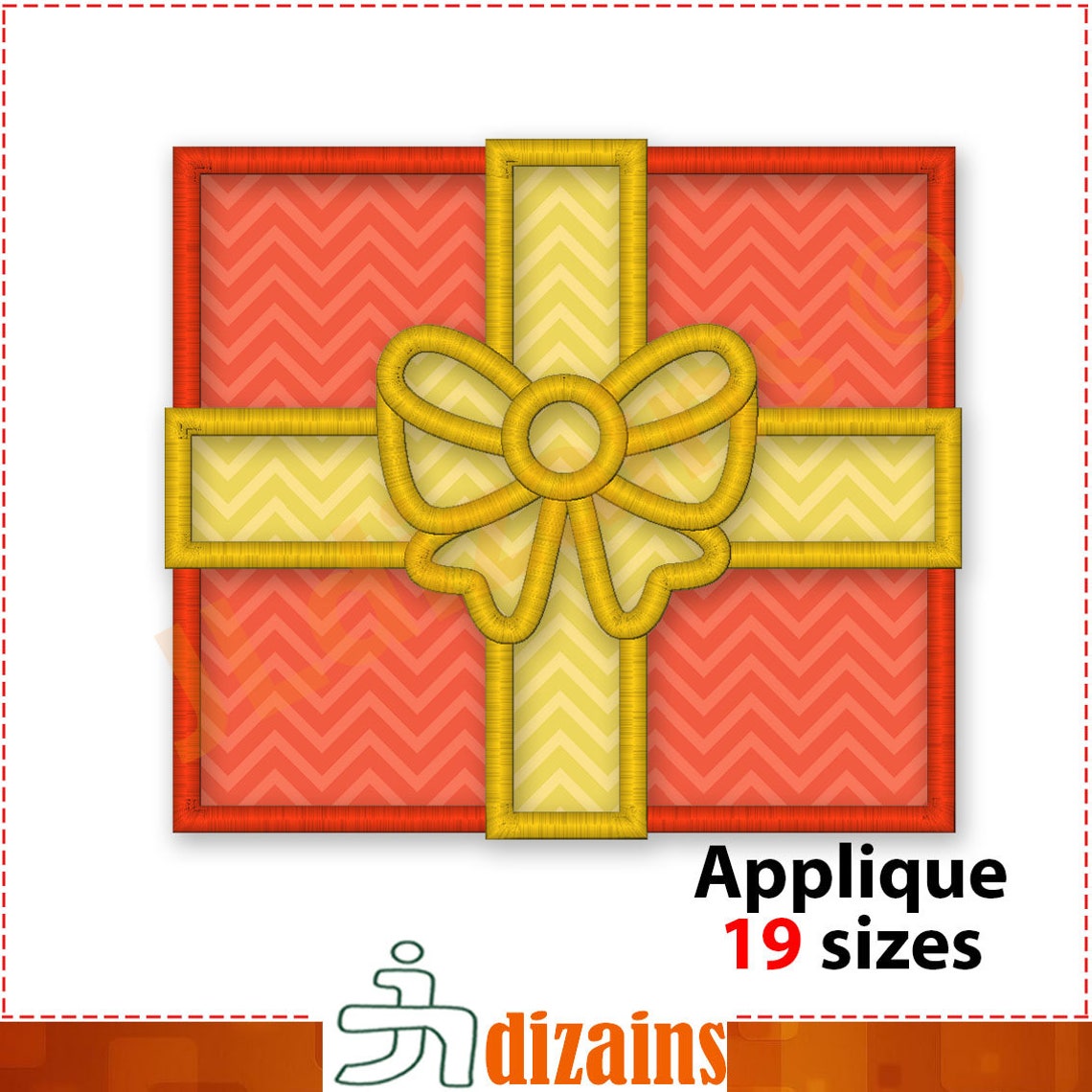 Gift Box Applique Embroidery Design. Gift Box Embroidery - Etsy