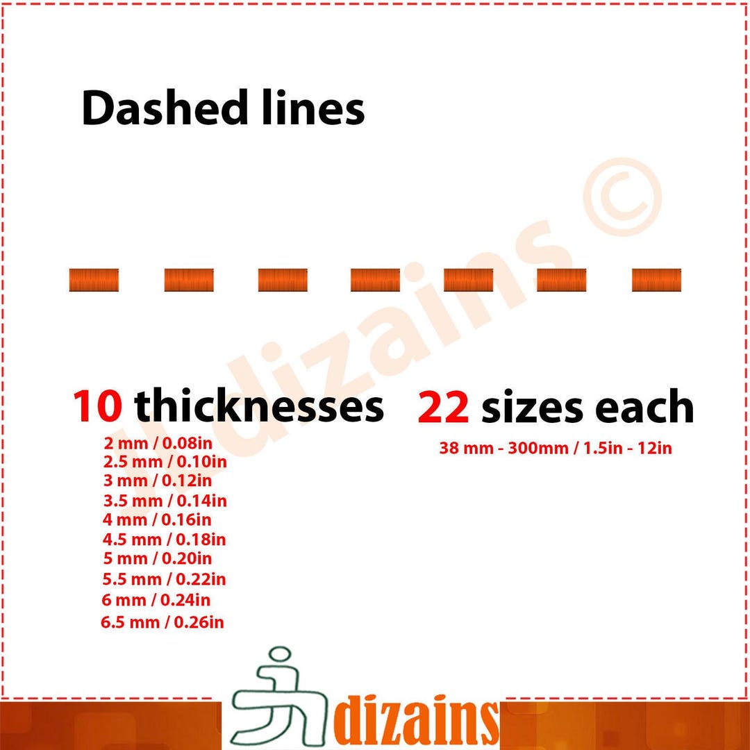 Dashed Line Embroidery Design. Dashed Lines Embroidery Designs. Dotted ...