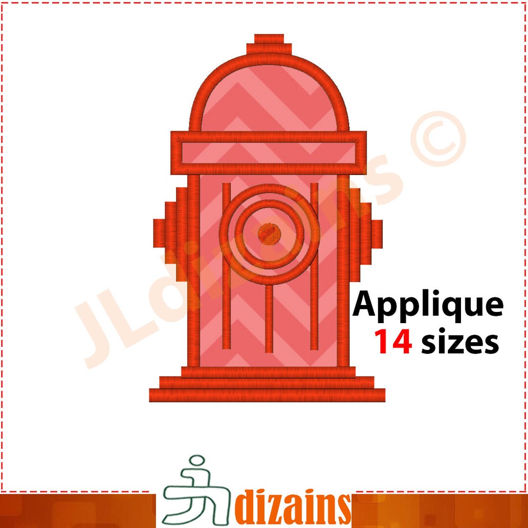 Fire Hydrant Applique Design. Fire Hydrant Embroidery Design. Hydrant ...