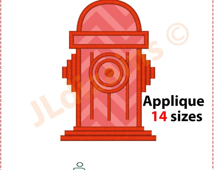 Fire Hydrant Applique Design. Fire Hydrant Embroidery Design. - Etsy