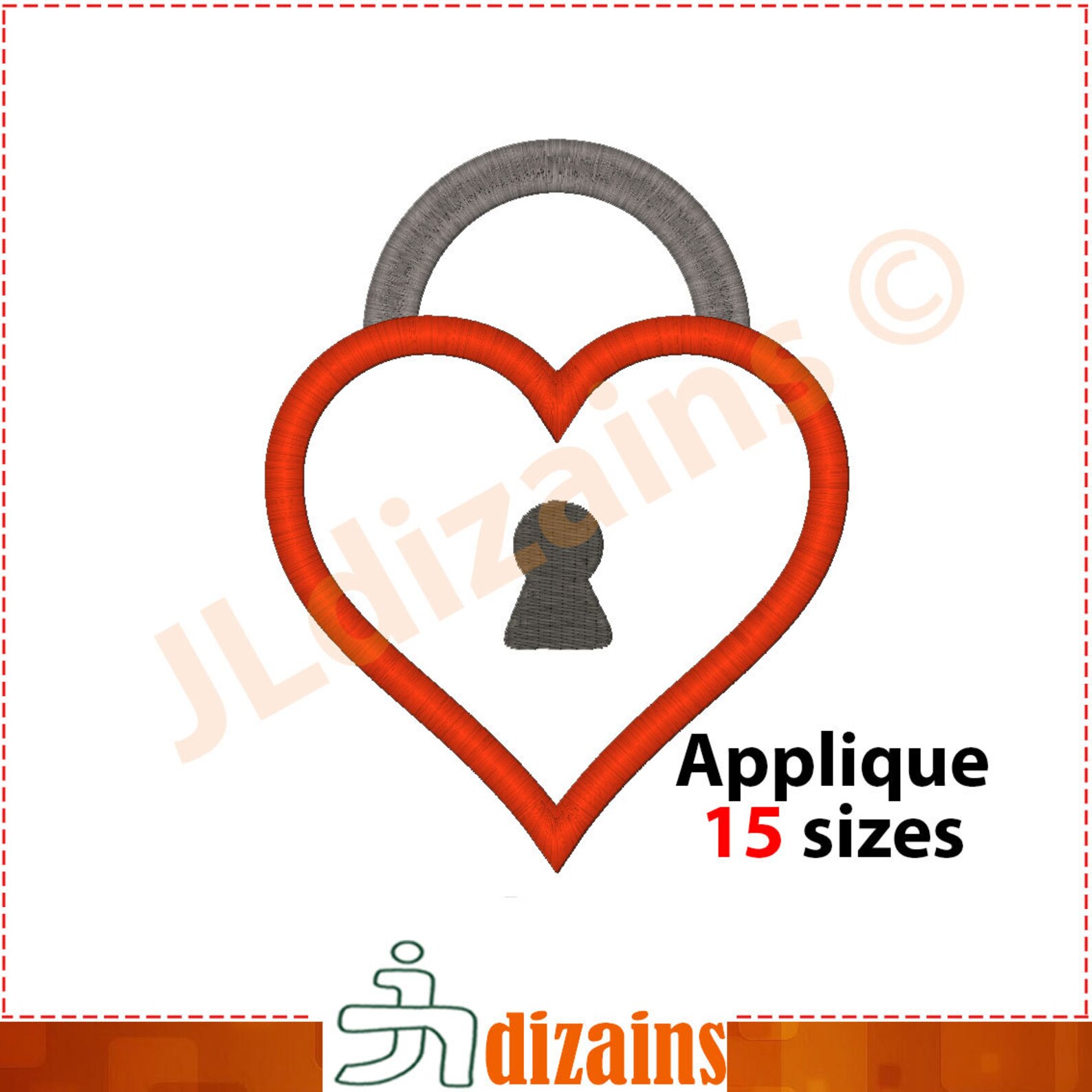 Love Lock Applique Design. Lock embroidery design. Embroidery | Etsy