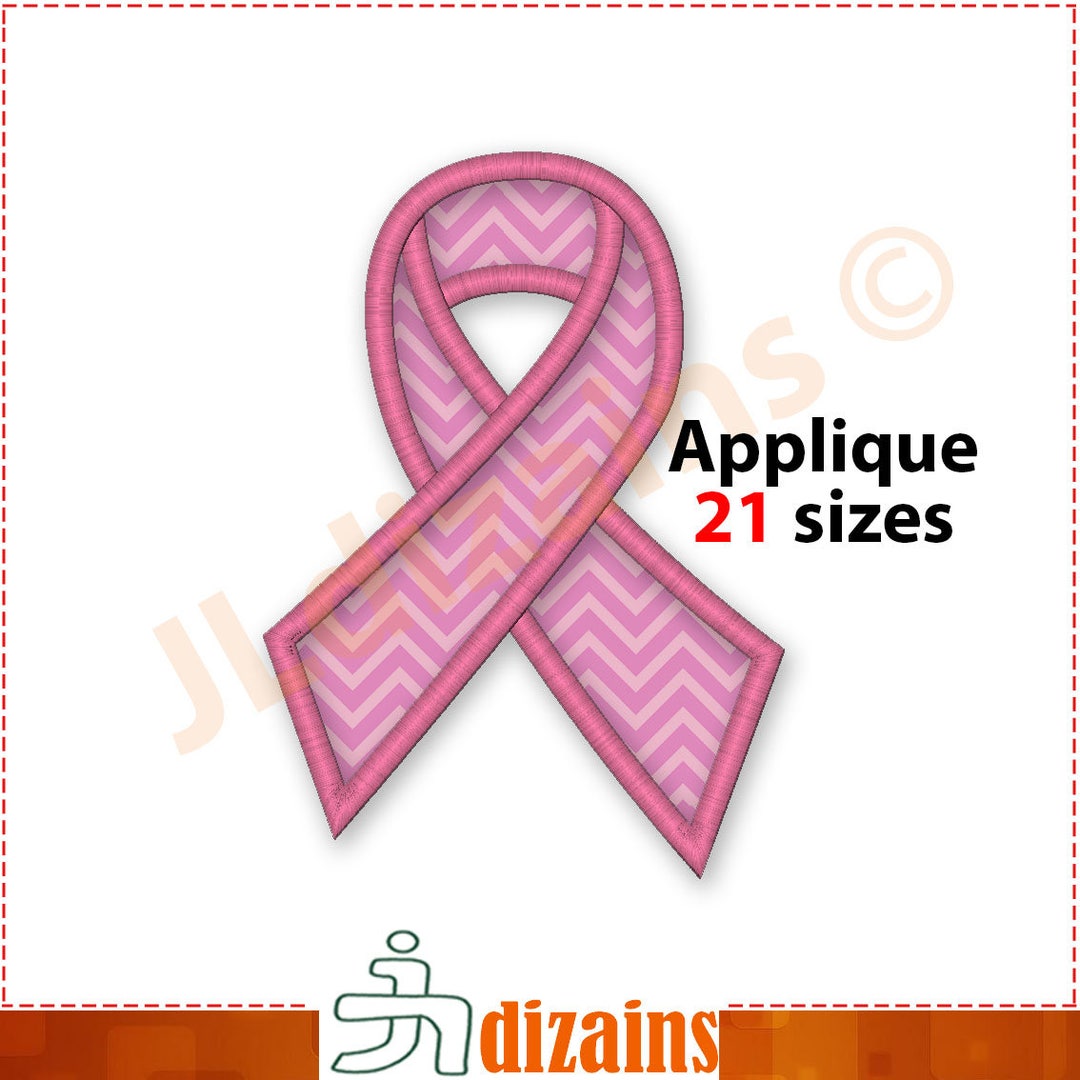 Awareness Ribbon Applique Design. Ribbon Embroidery Designs. Cancer ...