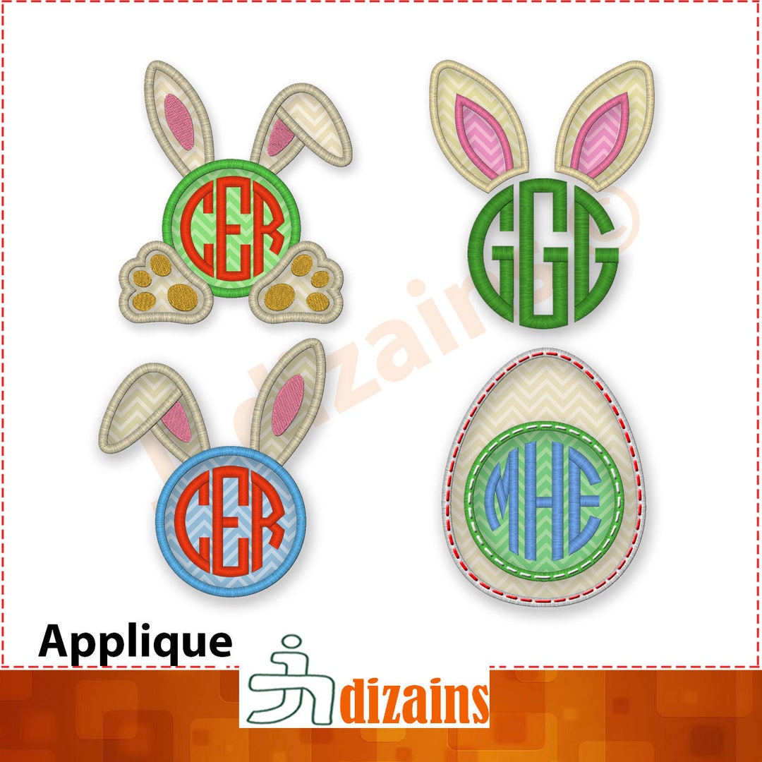 Easter Monogram Embroidery Applique Set. Easter Applique Design. Easter ...