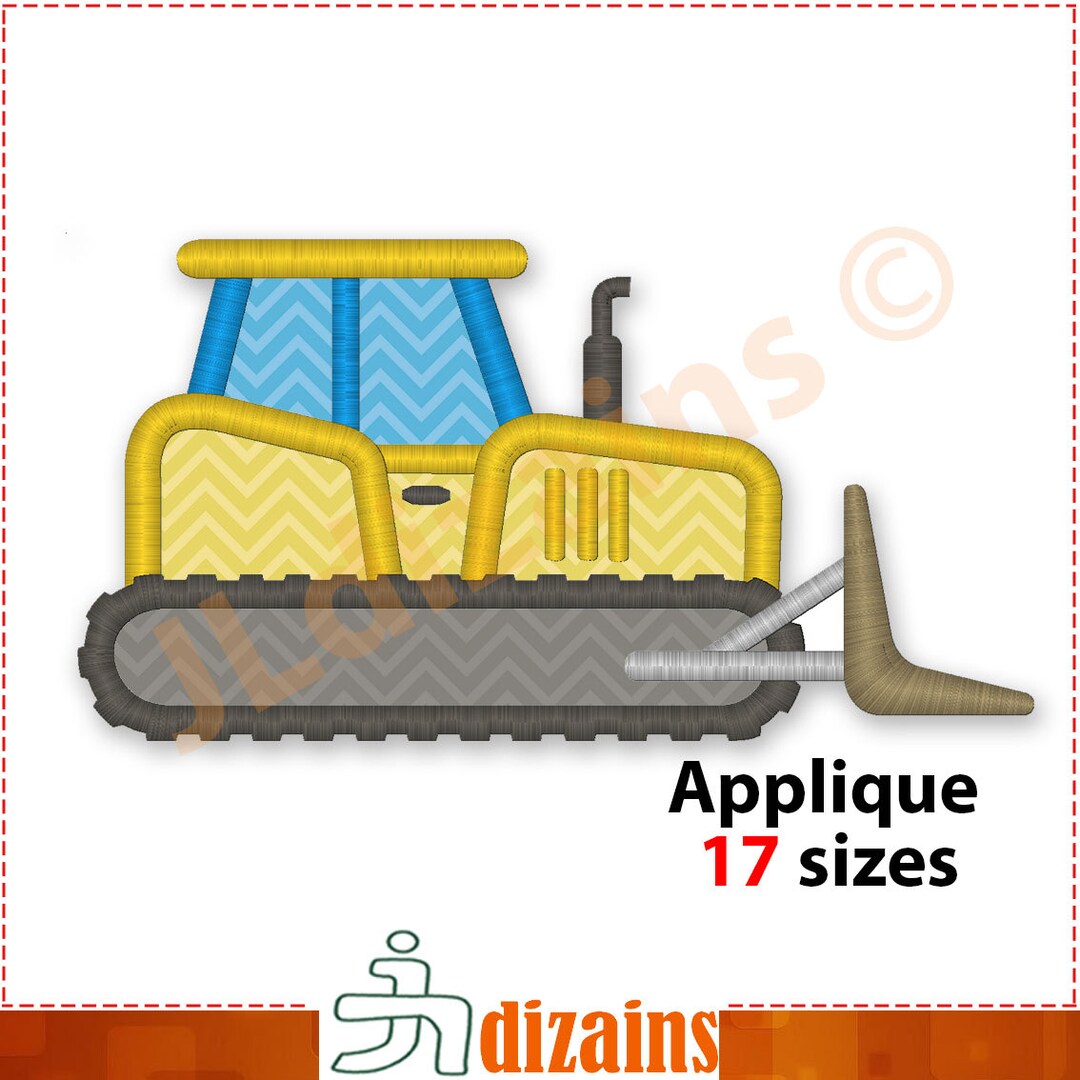 Bulldozer Applique Design. Bulldozer Embroidery Design. Dozer - Etsy