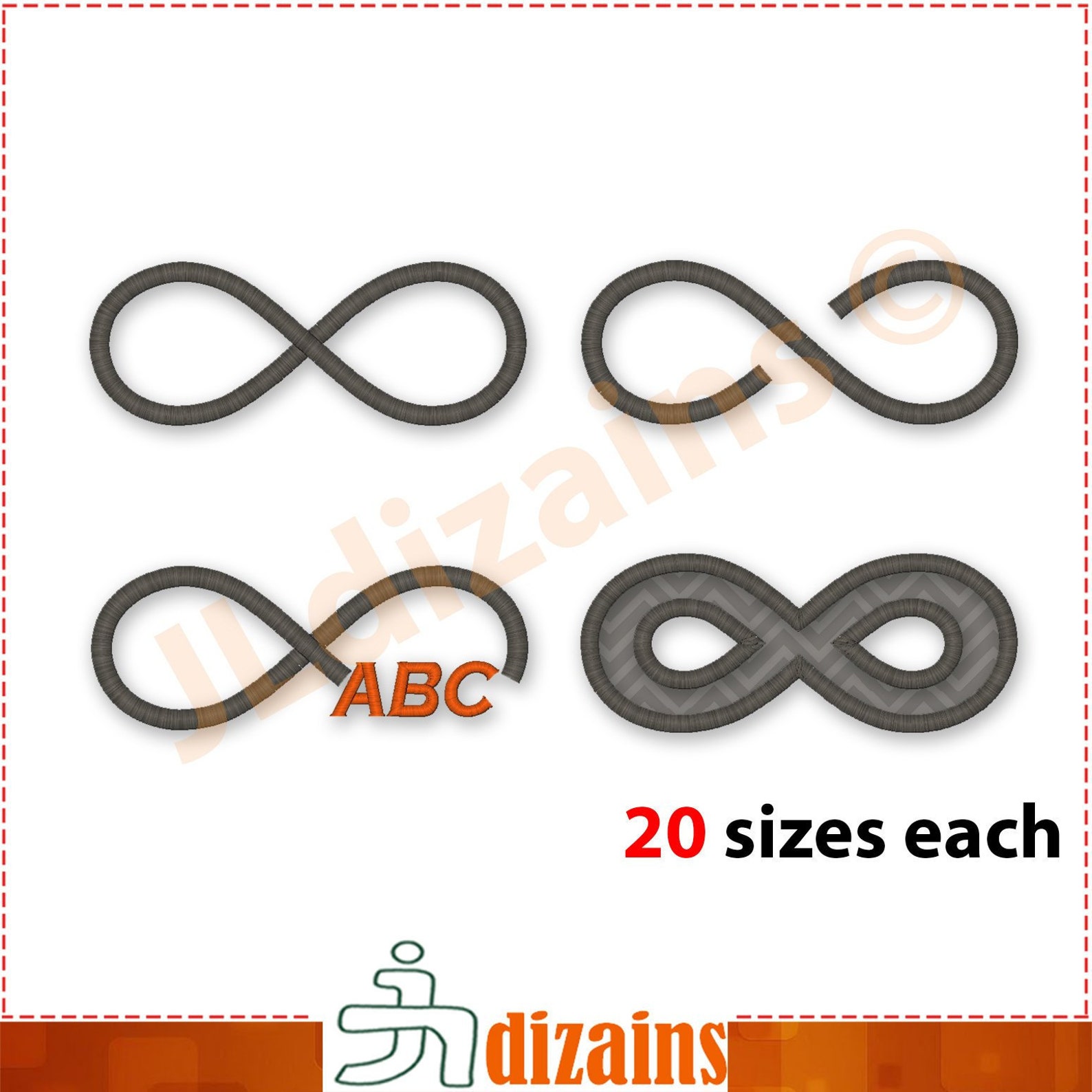 Infinity Symbol Embroidery Design Set. Infinity Embroidery. - Etsy