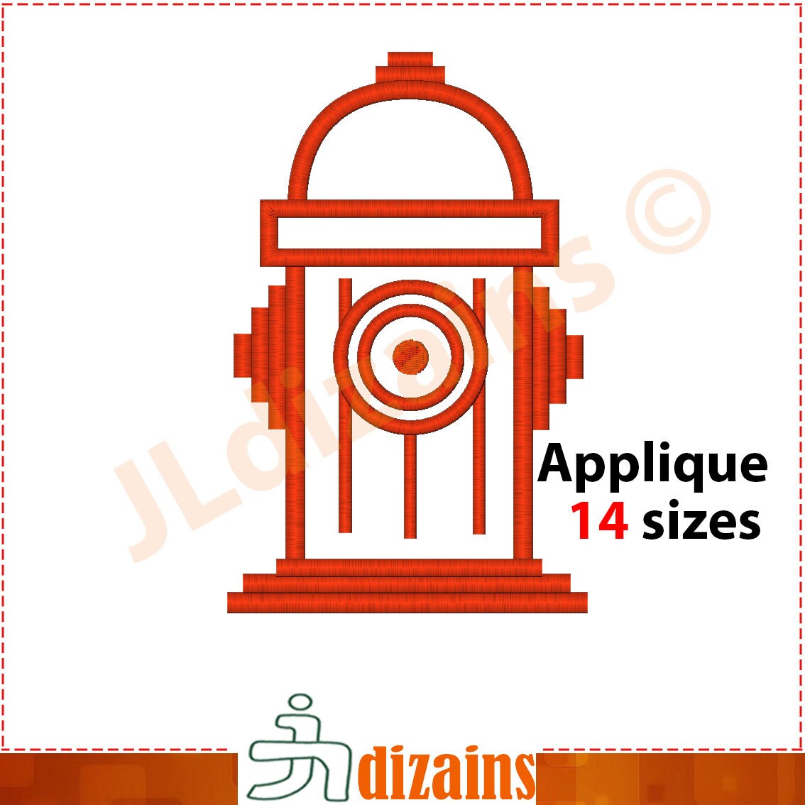 Fire Hydrant Applique Design. Fire Hydrant Embroidery Design. Hydrant ...