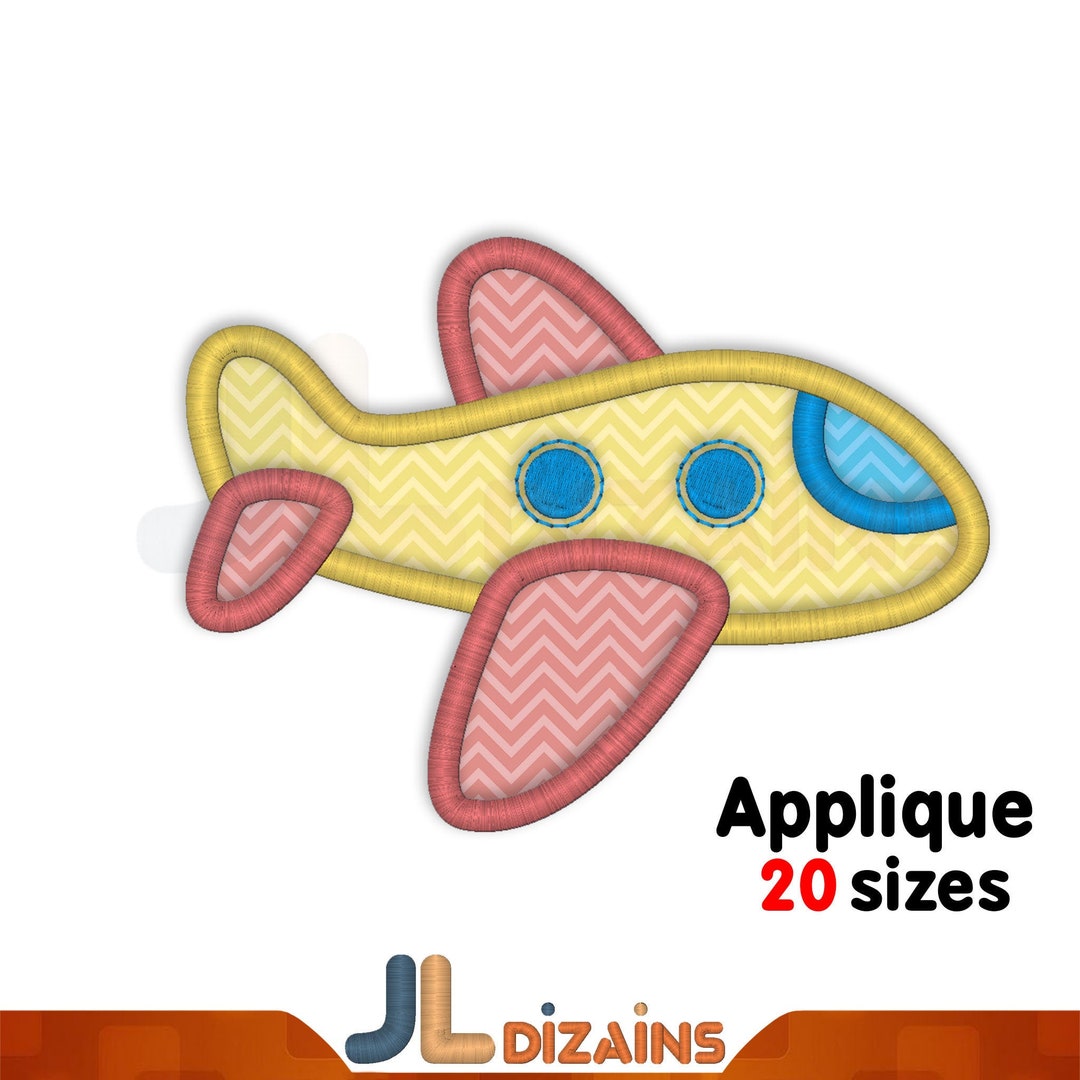 Airplane Applique Embroidery Design. Airplane Applique Design. Airplane ...
