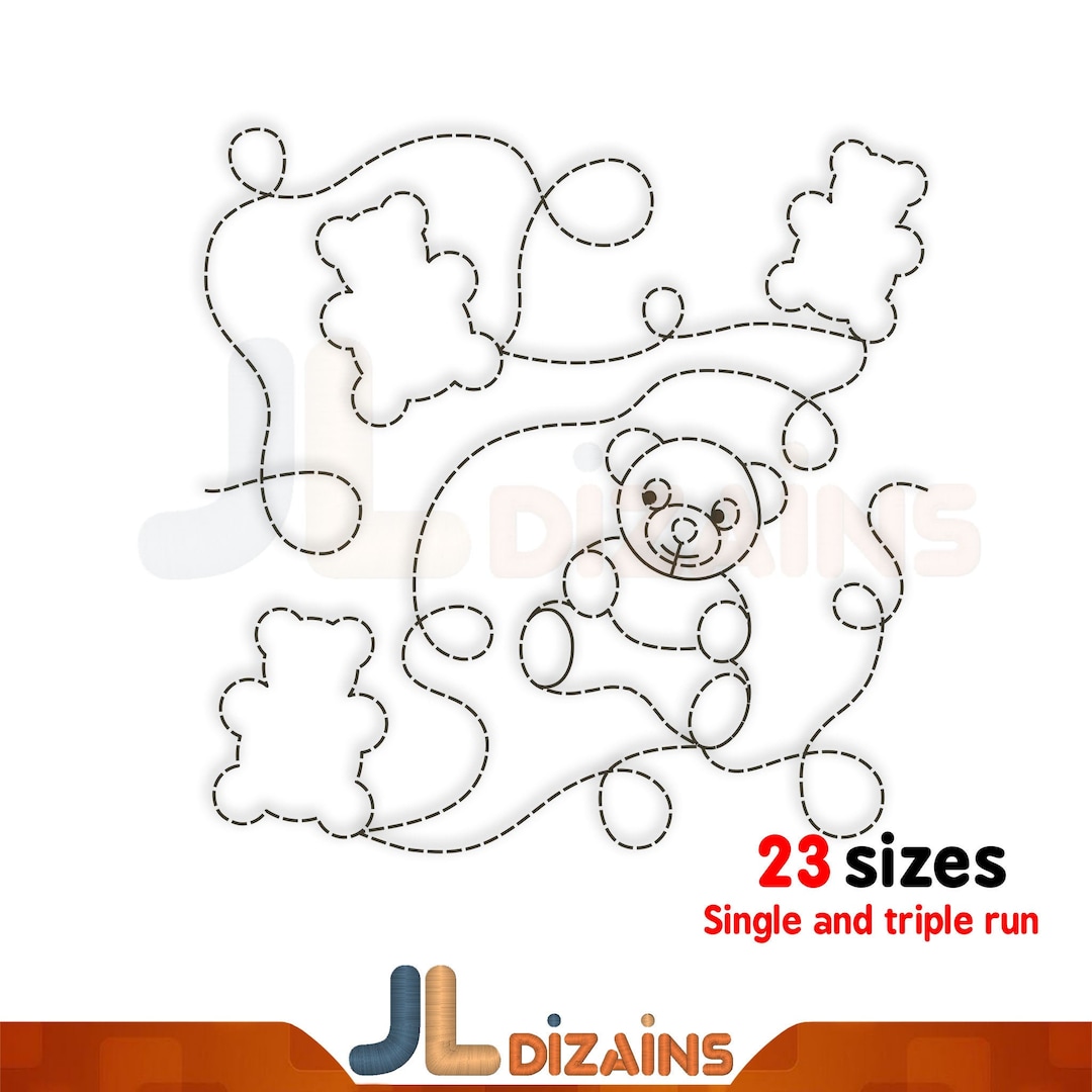 Teddy Bear Quilt Block Machine Embroidery Design. Bear Quilt Block ...