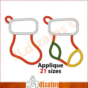 Christmas Stocking Applique Design. Christmas Stocking Embroidery ...