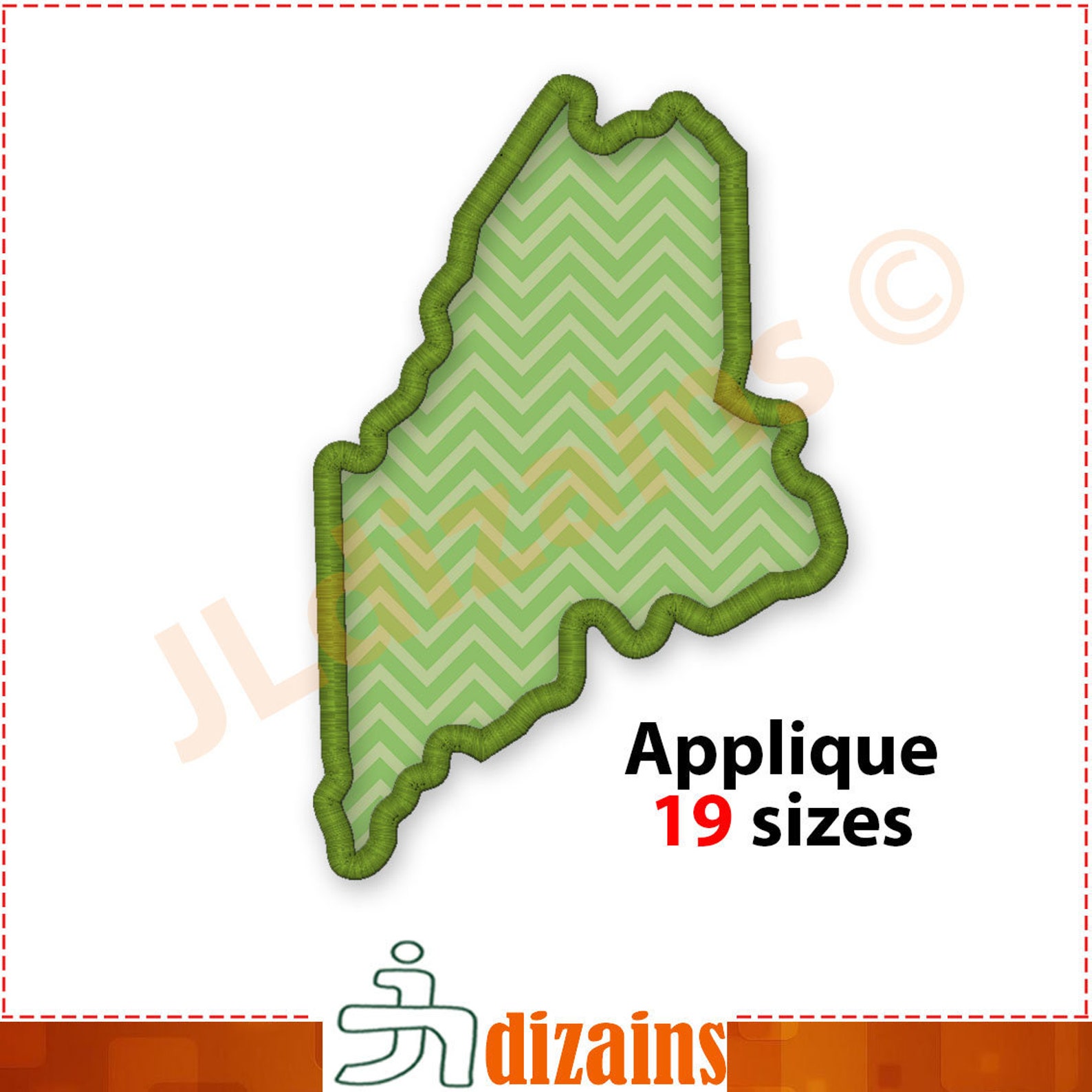 Maine State Applique Embroidery Design. Maine Machine - Etsy