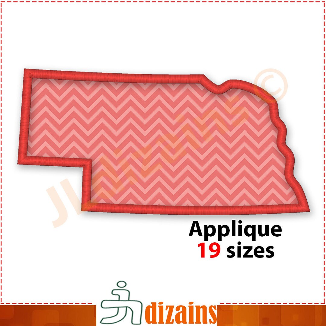 Nebraska State Applique Embroidery Design. Nebraska Machine Embroidery ...