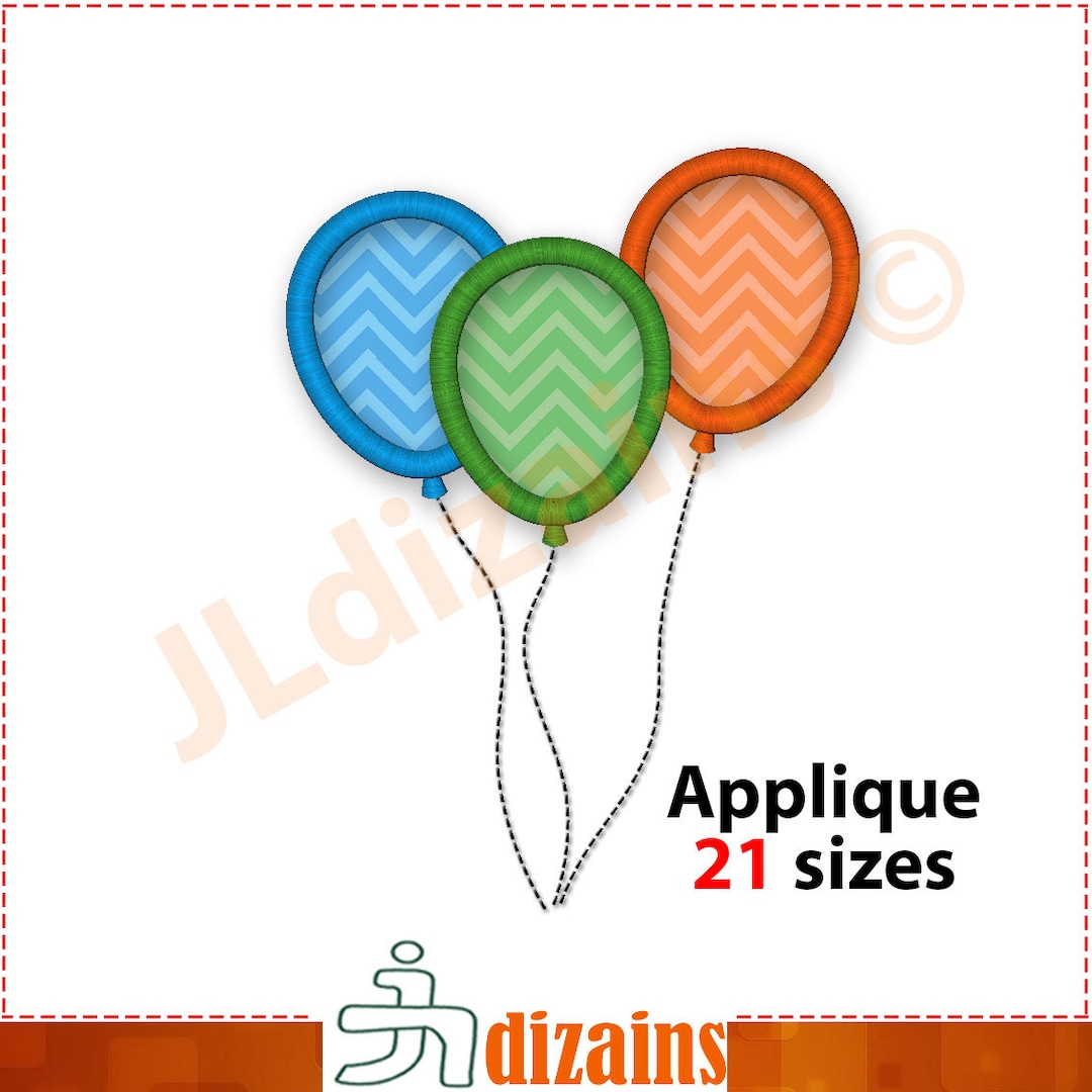 Balloons Applique Embroidery Design. Balloons Embroidery Design ...