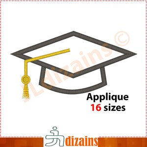 Graduation Hat Applique Design. Graduation Hat Embroidery Design ...