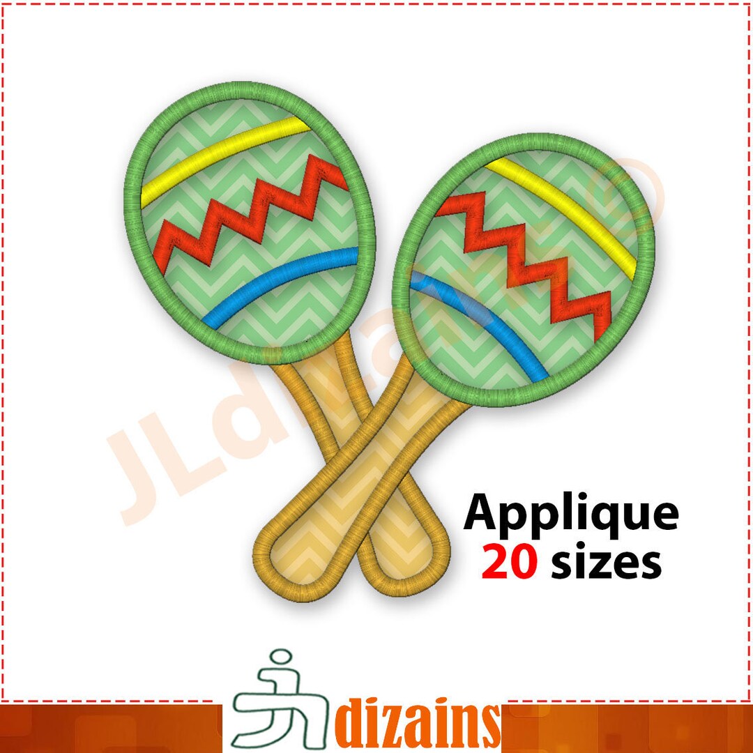 Maracas Applique Embroidery Design. Maracas Applique. Maracas ...