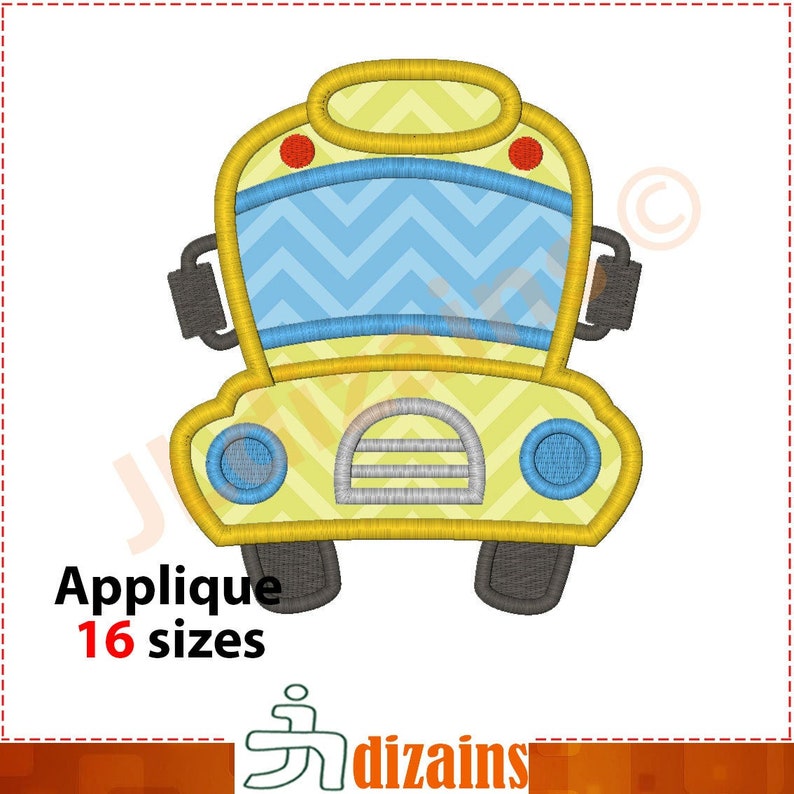 School Bus Applique Design. School Bus Embroidery Design. Kids - Etsy