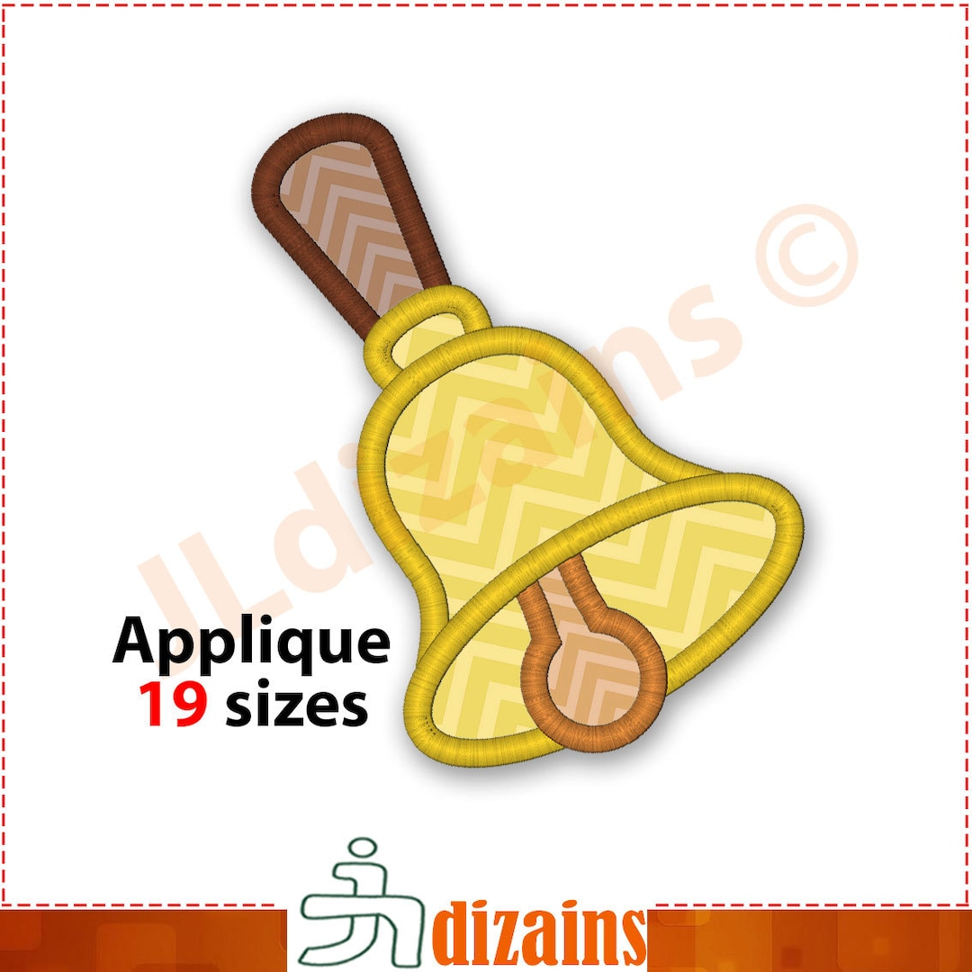 Bell Applique Design. Bell Embroidery Design. Applique Design Bell ...