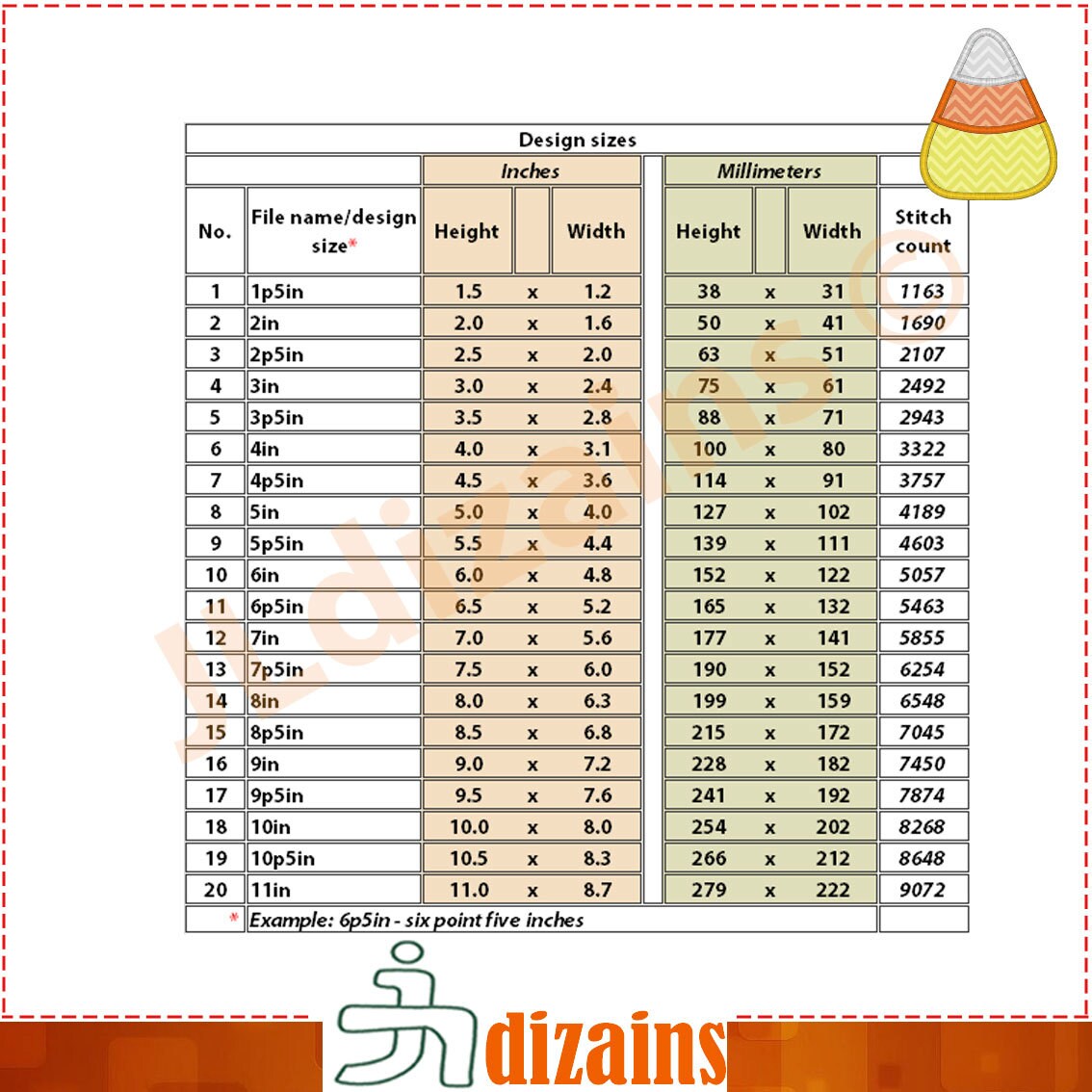 Candy Corn Applique Design. Candy Corn Embroidery Design. - Etsy