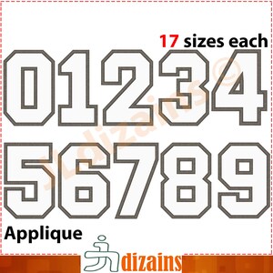 Applique Numbers. Embroidery Numbers. Jersey Number Applique. Jersey ...