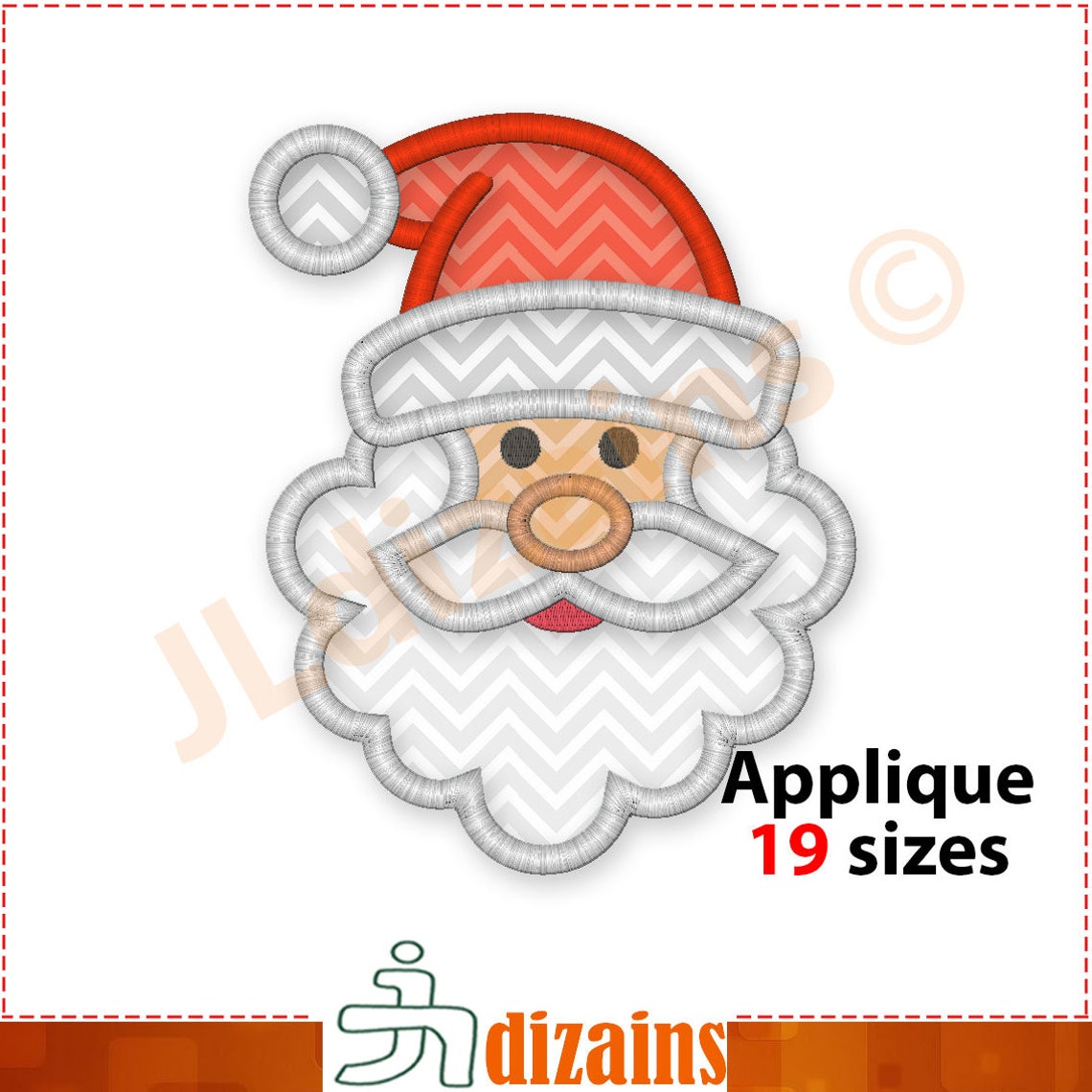 Santa Applique Design. Santa Embroidery Designs. Embroidery Applique ...