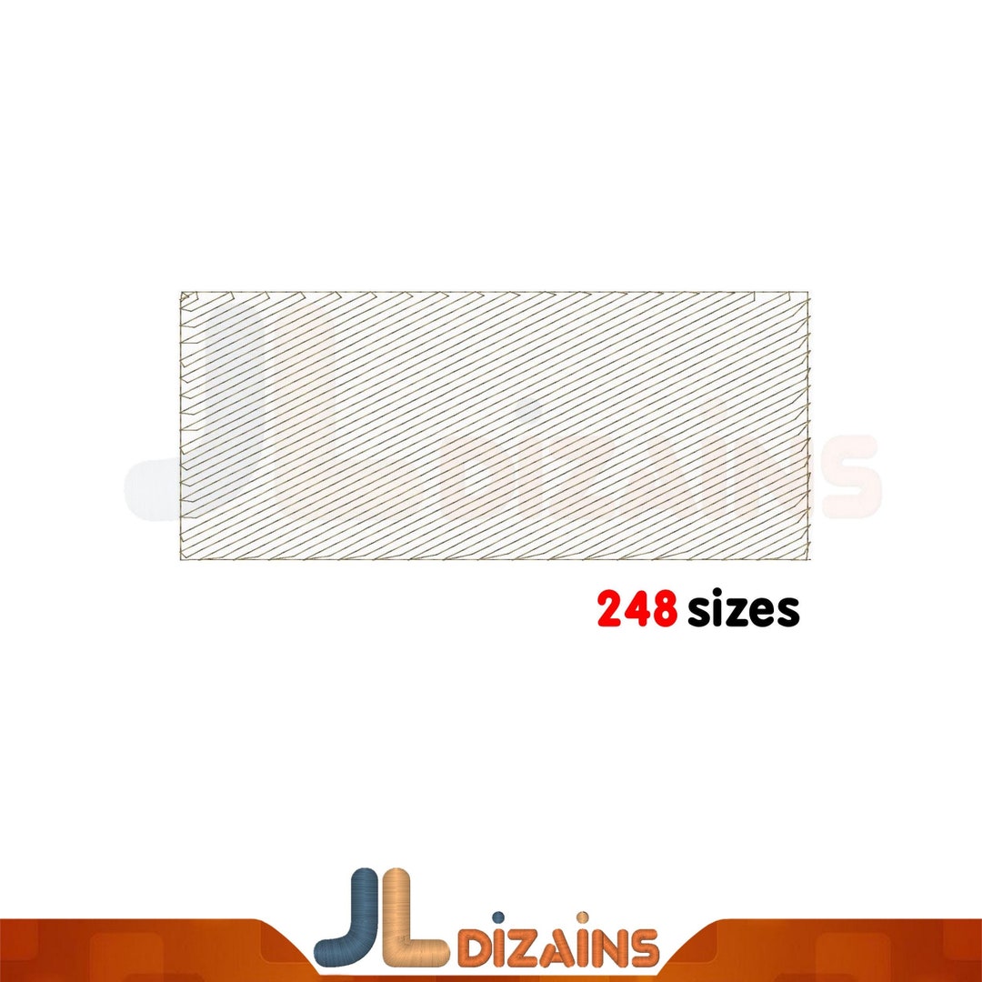 Knockdown Stitch Embroidery Design. Rectangle Pile Drop Down Embroidery ...