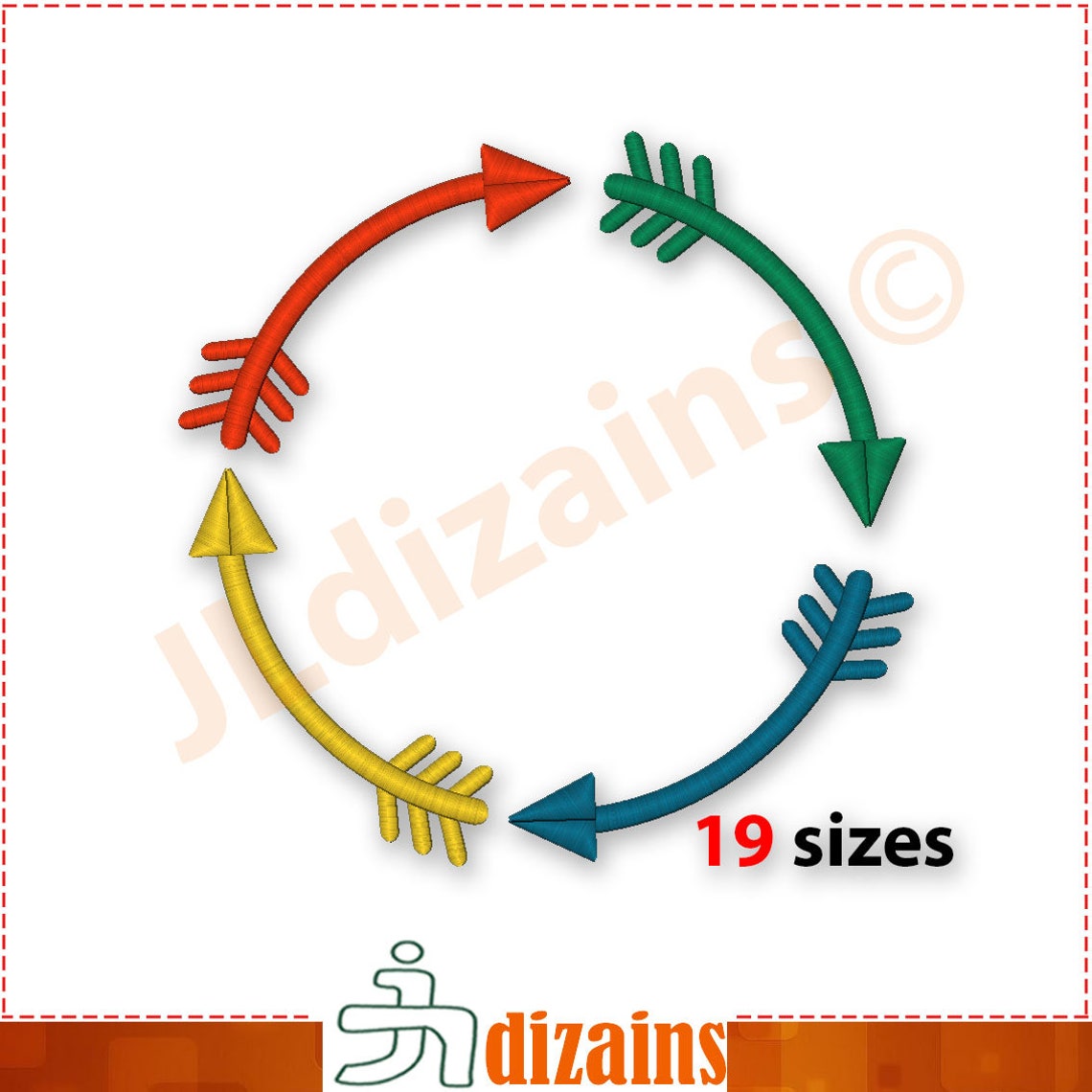 Arrow Circle Frame Embroidery Design. Monogram Frame - Etsy