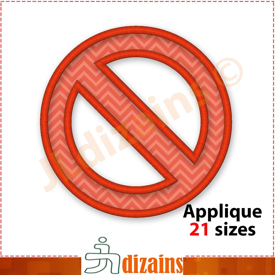 Prohibition Sign Applique Design. Prohibition Sign Embroidery Design ...