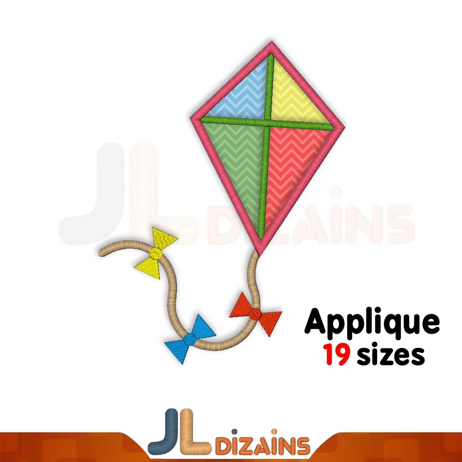 Kite Applique Embroidery Design. Kite Embroidery Design. Kite - Etsy