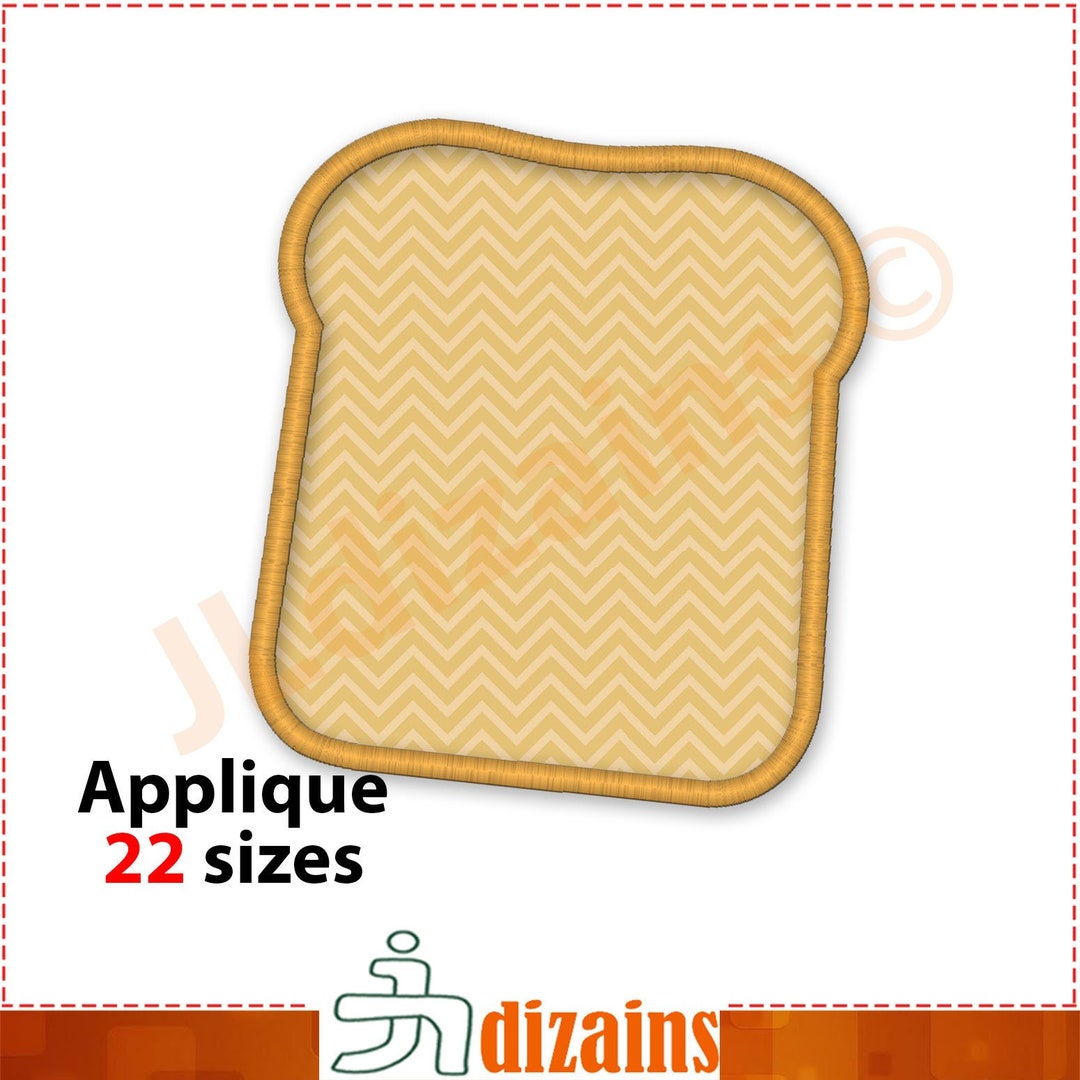 Toast Applique Embroidery Design. Toast Applique. Toast Embroidery ...
