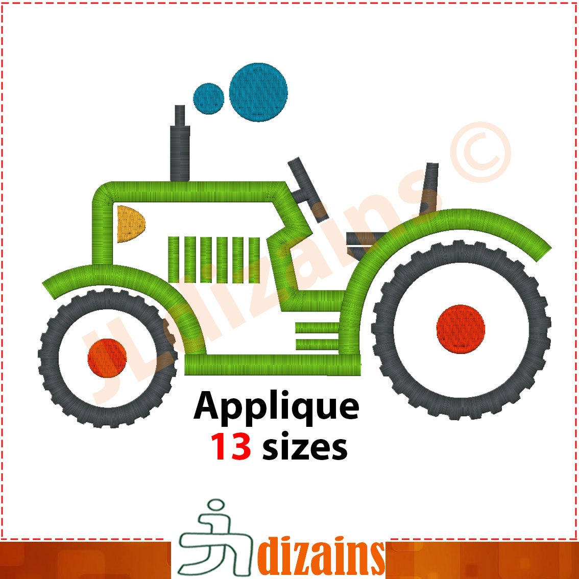 Tractor Applique Design. Tractor Embroidery Design. Embroidery - Etsy