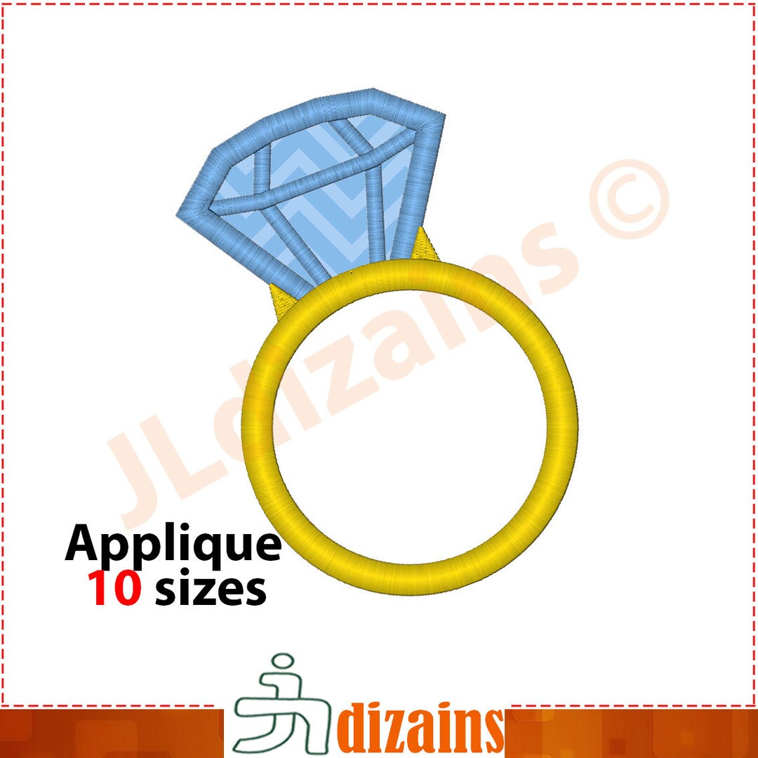 Ring Applique Design. Ring Embroidery Design. Wedding Ring Applique ...